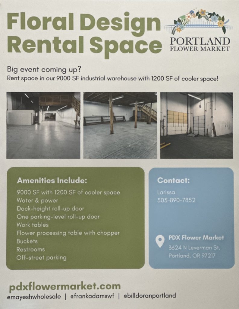 Floral Design Space Rental – Pacific Northwest Florist Association